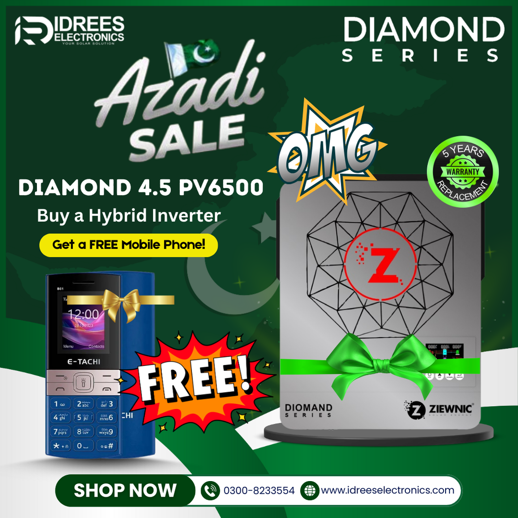 Zewnic Solar Hybrid Inverter Diamond 6.5 KW Pv 8500 - Idrees Electronics